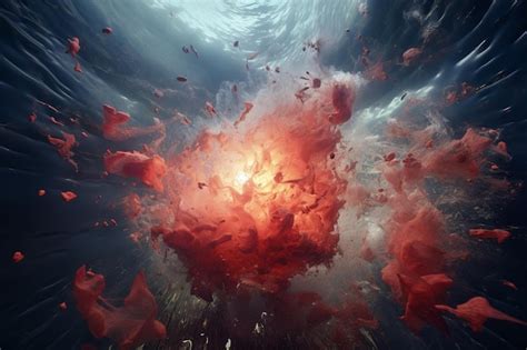 Premium Ai Image An Underwater Explosion Creating A Shockwave And B 00693 01