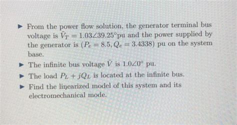 Solved The Smib System Shown In The Figure Operates At 60