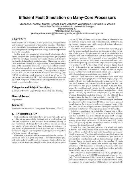 Pdf Efficient Fault Simulation On Many Core Processors