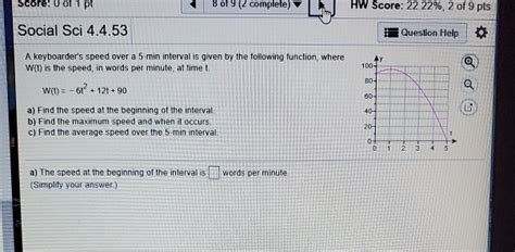 Solved 8 Of 9 2 Complete Score 0 Of 1 Pt Hw Score 22 22
