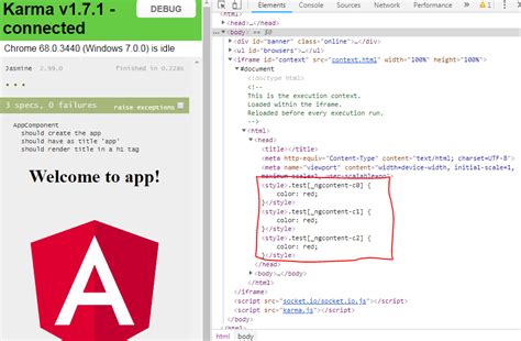 Jasmine Angular Unit Tests Are Leaking Styles Stack Overflow