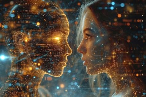 Premium Ai Image A Woman Communicates With Artificial Intelligence