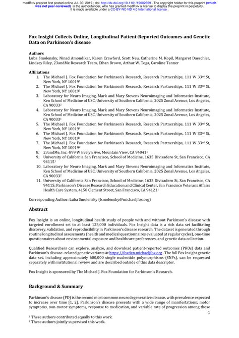 Pdf Fox Insight Collects Online Longitudinal Patient Reported