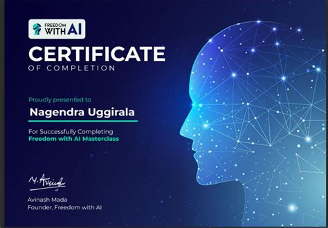Link Freedomwithai Certification Lifelonglearning Thankyou Nagendra Uggirala