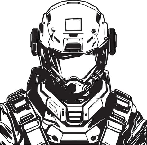 Premium Vector Cybernetic Commando Futuristic Warrior Emblem Design