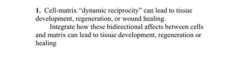 Solved 1 Cell Matrix Dynamic Reciprocity Can Lead To