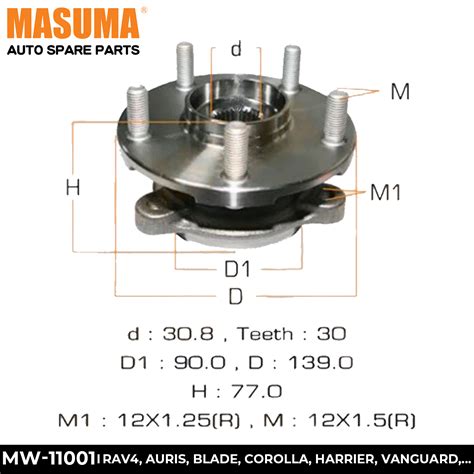 WHEEL HUB ASSEMBLY MASUMA, MW-11001 - ARTKO TRADING N.V. - Leverancier ...