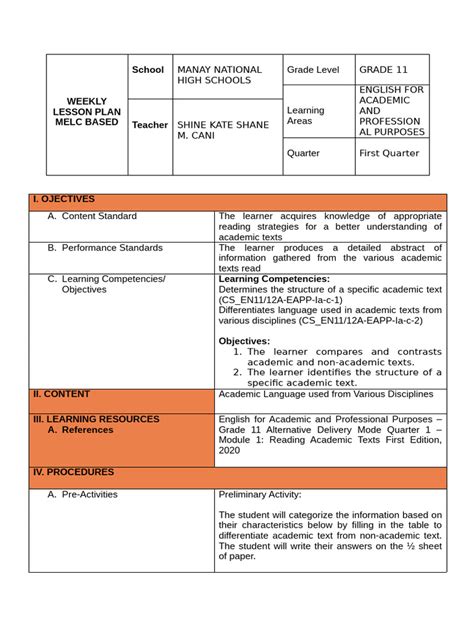 Eapp Lp Week1 3 Pdf Learning Reading Comprehension