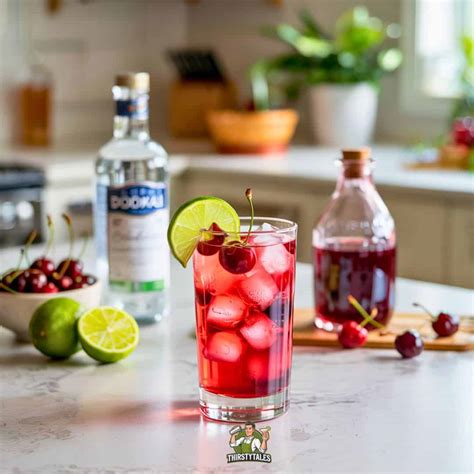 Cherry Vodka Cooler Cocktail Recipe Thirsty Tales