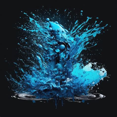 Premium Ai Image Aqua Water Splash Vfx Game Ai Generated