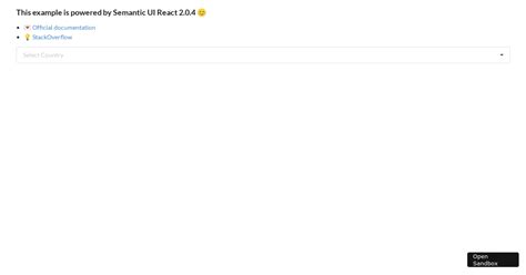 Semantic Ui Example Forked Codesandbox