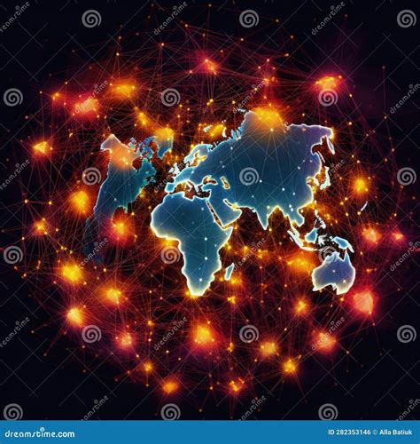 Innovative Communication Tech Concept Of A Globally Connected World Cloud Computing Network