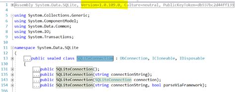could not load file or assembly system data sqlite version 1 0