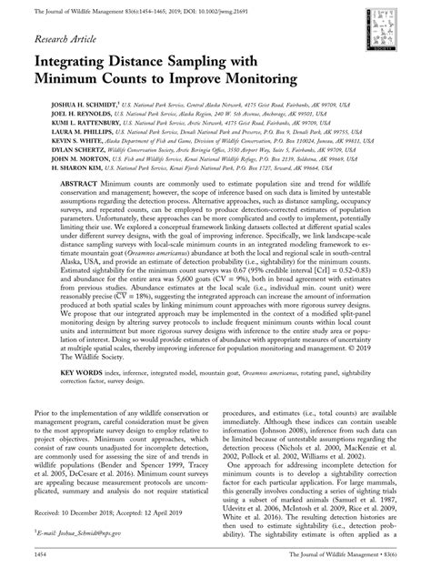 pdf integrating distance sampling with minimum counts to improve