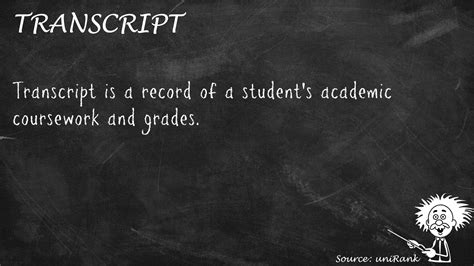 Transcript Glossary Definition