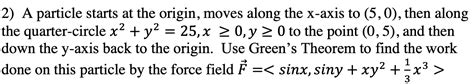 Solved What Is The Work Done On This Particle By The Force Chegg Com