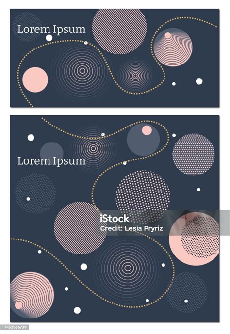 Modern Geometric Backgrounds From Circles With Space For Text Business Card Advertising Flyer