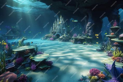 Premium Photo Underwater Mermaid Kingdom 3d Background