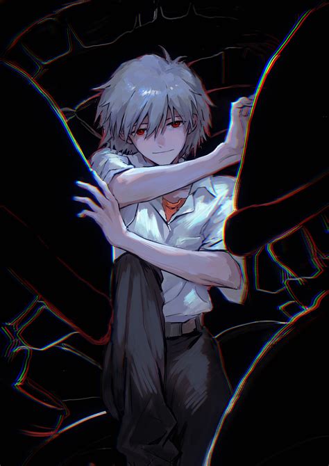 Nagisa Kaworu And Mass Production Eva Neon Genesis Evangelion Drawn By