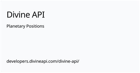 planetary positions divine api