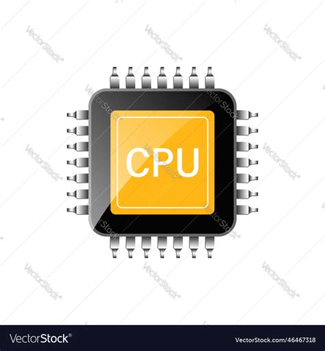 Cpu For Computer And Smartphone Icon In Flat Vector Image