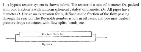 A Bypass Reactor System Is Shown Below The Chegg