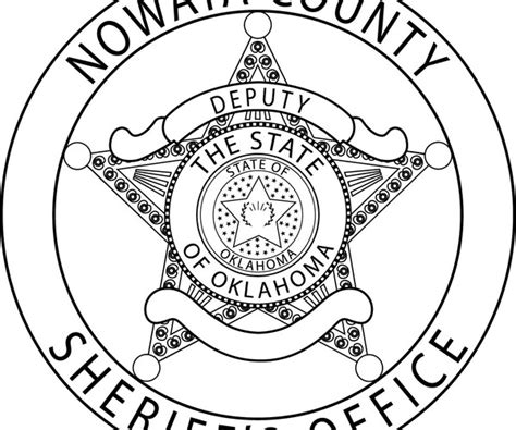 Artstation Nowata County Sheriff Law Enforcement Patch Vector File Black White Vector Outline