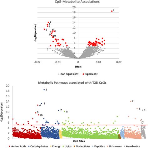Volcano Plot Showing The Significant Cpg Metabolite Associations Download Scientific Diagram