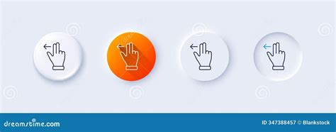 Touchscreen Gesture Line Icon Slide Left Arrow Sign Swipe Action Line Icons Vector Stock