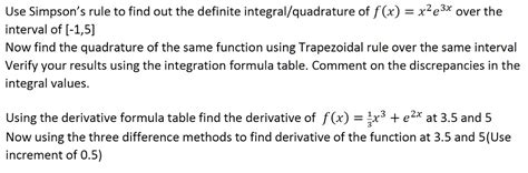 Solved Using Simpsons Rule Find The Integral