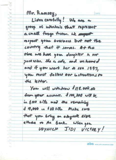 Experiment How Long Does It Take You To Write The Jonbenet Ransom