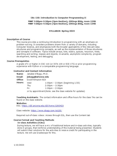 cs120 syllabus pdf computer programming class computer programming