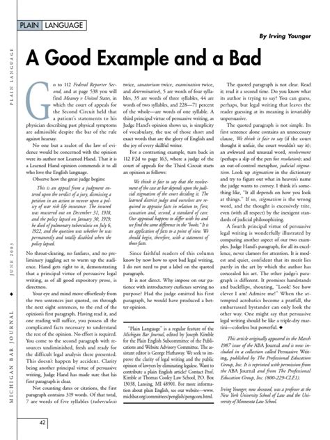 A Good Example And A Bad Plain Language Pdf Plain Language