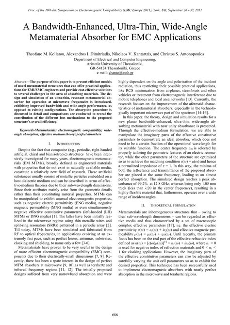 Pdf A Bandwidth Enhanced Ultra Thin Wide Angle Metamaterial