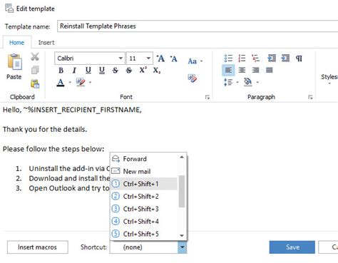 Outlook 2007 Template Shortcut How To Use Templates In Outlook 2016