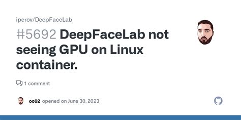 Deepfacelab Not Seeing Gpu On Linux Container · Issue 5692 · Iperov