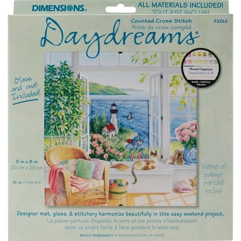 Dimensions Counted Cross Stitch Kit 8x8 Daydreams Beach Tranquility