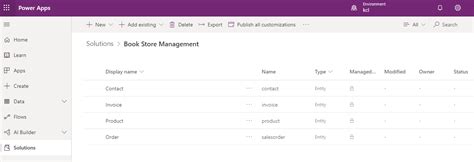 sample model driven app in dynamics 365 in details book store