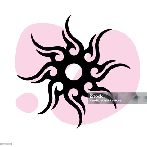 소녀의 아름다운 양도 가능한 임시 문신 선화와 조각 스타일의 오컬트 태양 마법 0명에 대한 스톡 벡터 아트 및 기타 이미지 0명 2000년 고풍스런 Istock