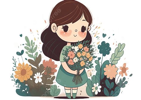 소녀 꽃 그림 만화 소녀 여자애 꽃들 Png 일러스트 및 이미지 에 대한 무료 다운로드 Pngtree