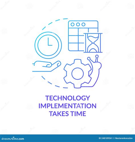 Technology Implementation Takes Time Blue Gradient Concept Icon Stock Vector Illustration Of
