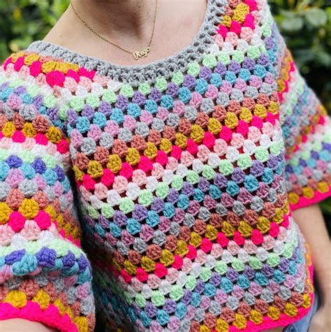 Crochet Pattern Granny Sweater Ivy Scrap Yarn Frisian Knitting