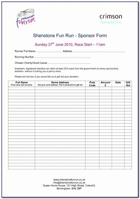 Blank Sponsorship Form Template TEMPLATES EXAMPLE TEMPLATES EXAMPLE Sponsorship Form
