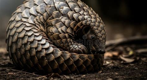 Pangolin Curled Up Defense Stock Illustration Illustration Of Earthy