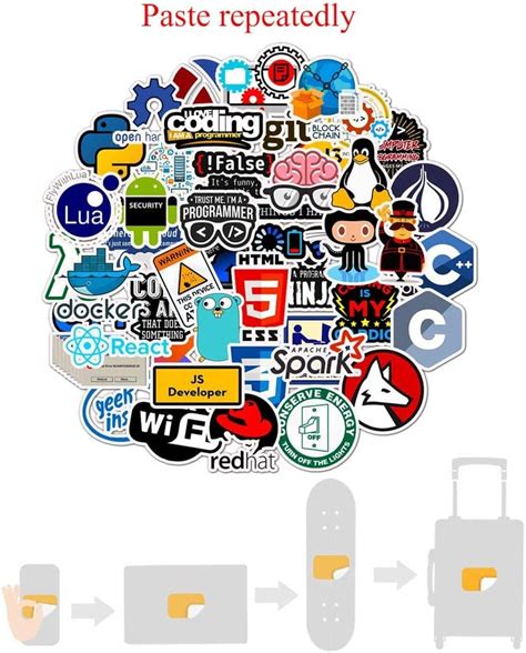 Set Of 100 Programming Stickers For Developer Includes R C Python Linux Swift Stickers
