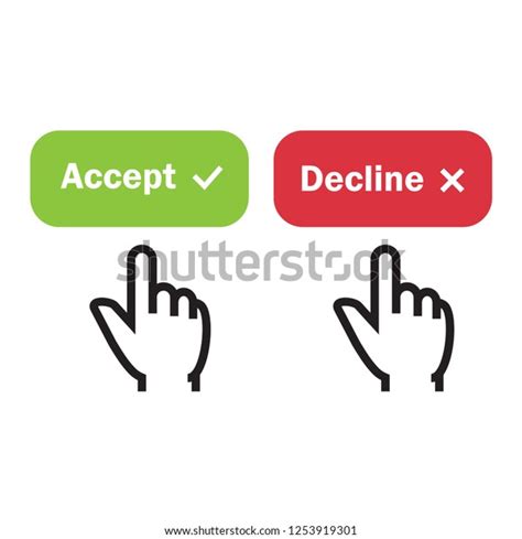 Set Accept Decline Buttons Hand Simple Stock Vector Royalty Free