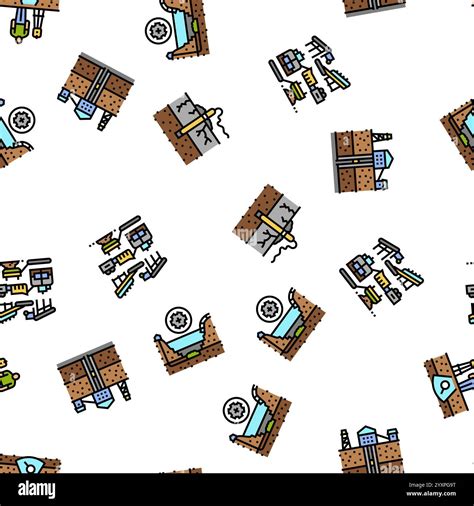 Mining Engineer Geology Seamless Pattern Vector Stock Vector Image