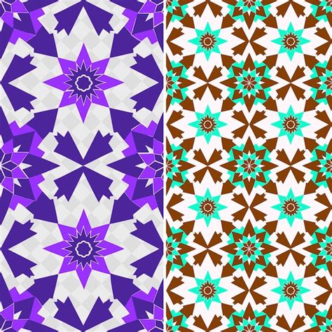 Un Ensemble De Motifs Géométriques Colorés Avec Des Motifs Geométriques Psd Premium