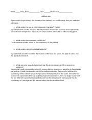 Exploring Viscosity Oobleck Lab Experiment For Babes Course Hero