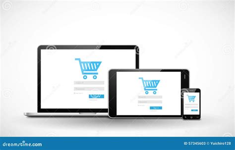 responsive e commerce web template stock vector illustration of
